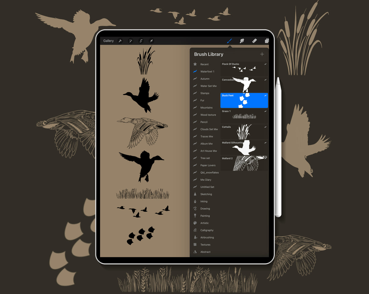Procreate Stamps - Waterfowl 1 – Full Color Waterfowl